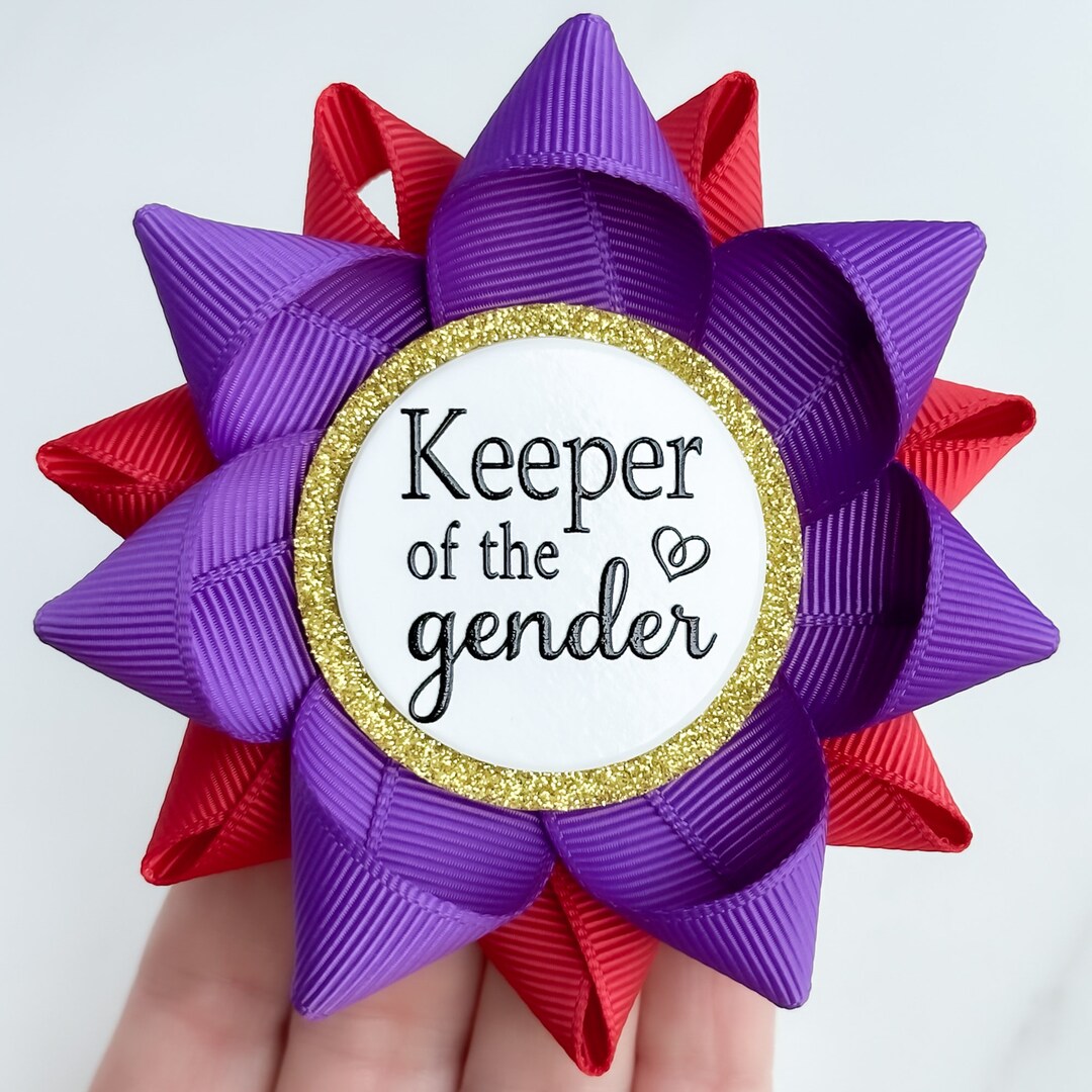 Keeper of the Gender Pin, Red and Purple Gender Reveal Party ...