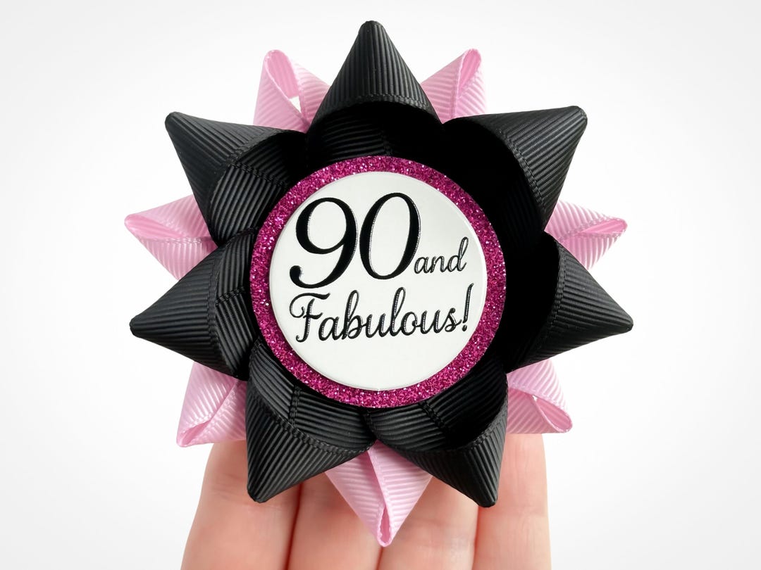 90th Birthday Gift, 90 and Fabulous Pin, 90th Birthday Party ...