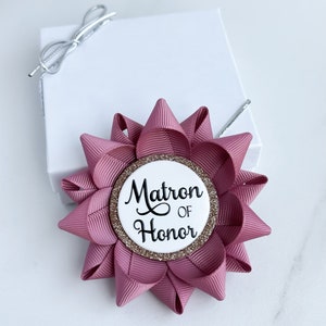 Matron of Honor Gift, Bachelorette Party Pins, Mauve Bridal Shower Pins ...
