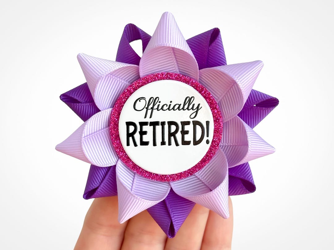 Officially Retired Pin | Small Retirement Gift in Custom Colors - Etsy