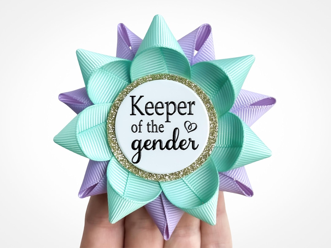 Lavender and Aqua Gender Reveal Party Keeper of the Gender Pin, Gender ...