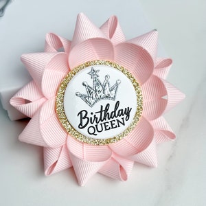 Pink Birthday Queen Pin, Birthday Queen Ribbon, Birthday Princess Pin ...