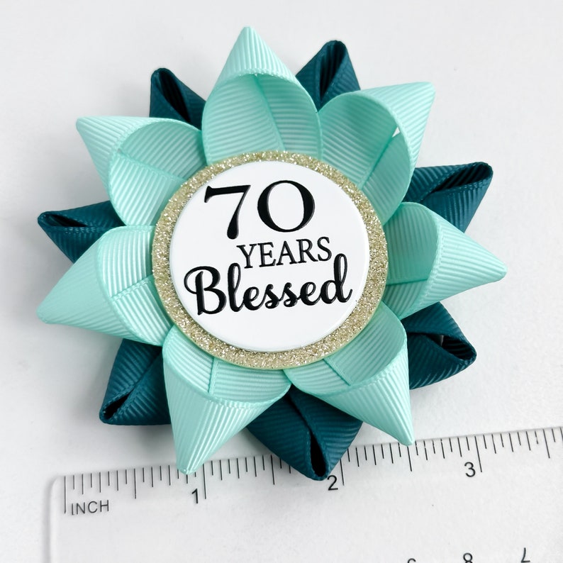 70th Birthday Pin Gift, 70 Years Blessed, Custom Colors - Etsy