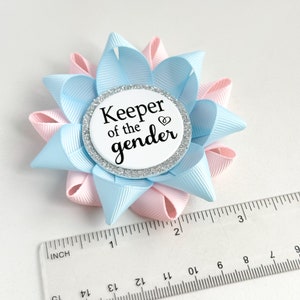 Keeper of the Gender Pin | Reveal Party Decorations in Custom Colors - Etsy