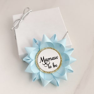 Light Blue Baby Shower Decorations, Boy Baby Shower Pins, Mamaw to Be ...