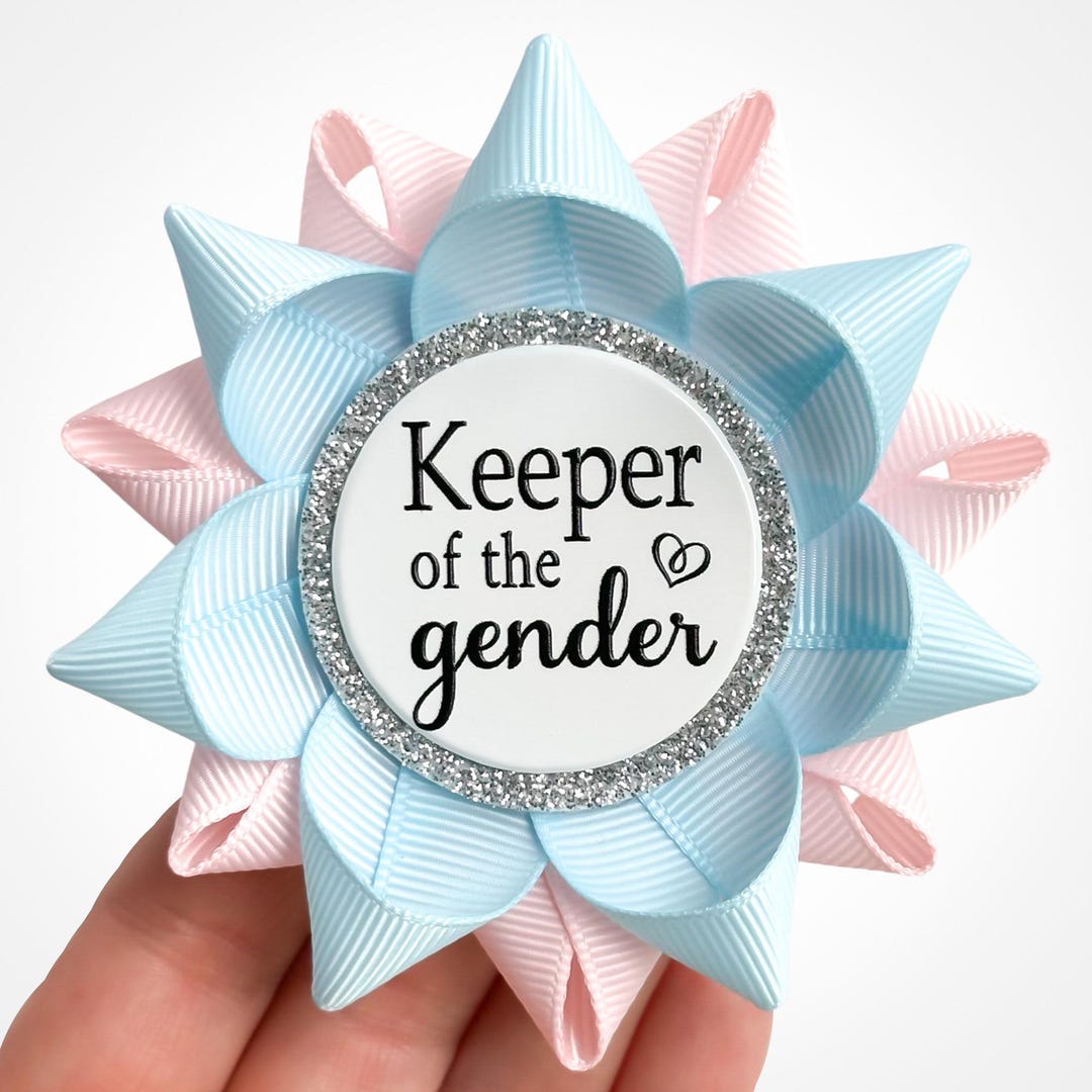 Gender Keeper Pin, Keeper of the Gender Pin, Pink and Blue Gender ...