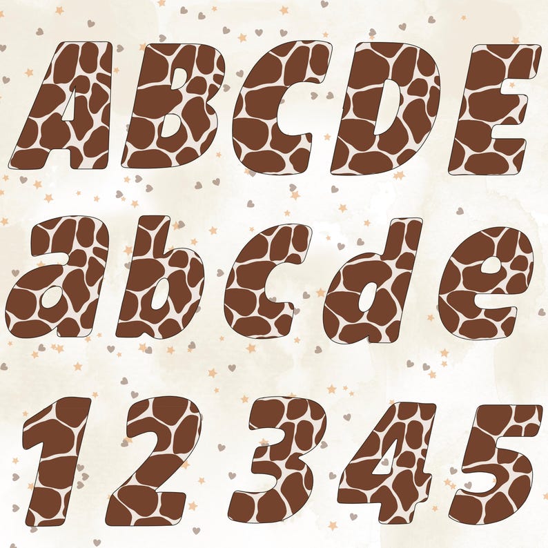 Animal Print Alphabet PNG Bundle, Safari Letters Clipart, Leopard ...