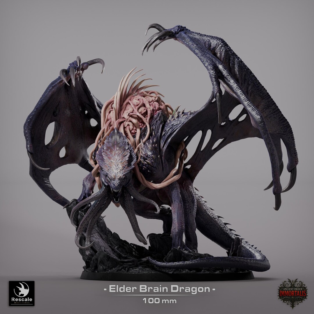 Elder Brain Dragon | Eldritch Hive Tyrant | 3D Resin Miniature for Dnd ...