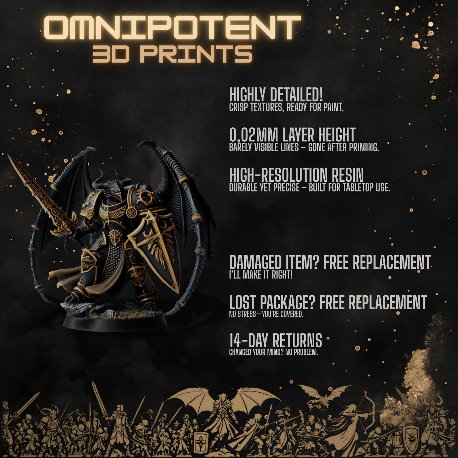 Gryph Pack | Celestial Griffin Knight War Mount | 3D Resin Miniature ...