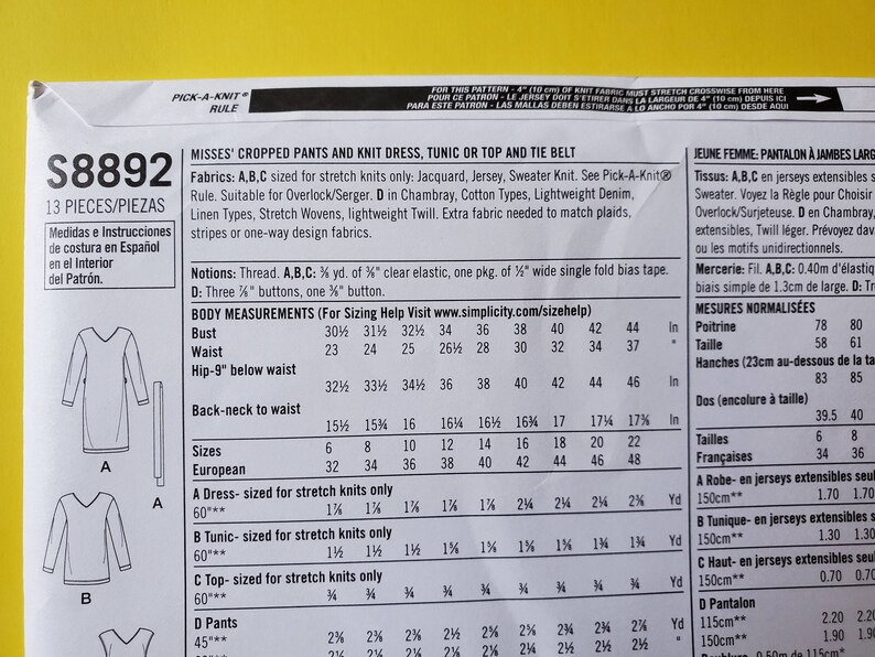 Simplicity Pattern S8892 women's Clothes - Etsy