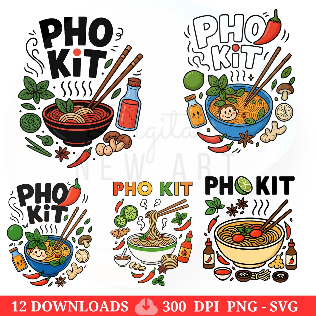 12 + Pho Kit Png, Funny Vietnamese Pho Noodles Bowl Png, Asian Foodie ...