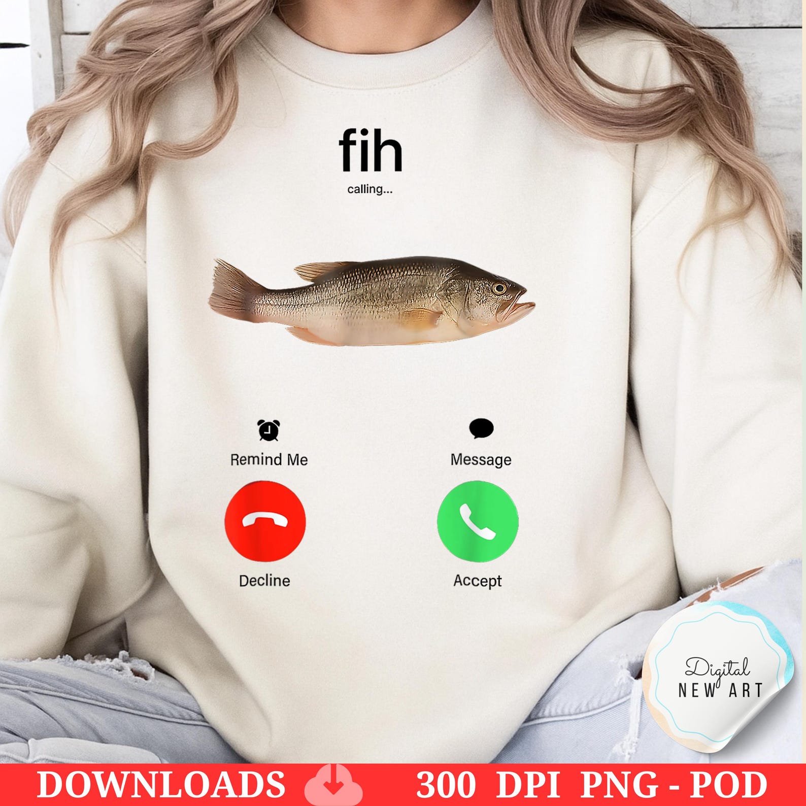 Funny Fish Calling PNG SVG: Fishing Meme Design for Cricut - Etsy