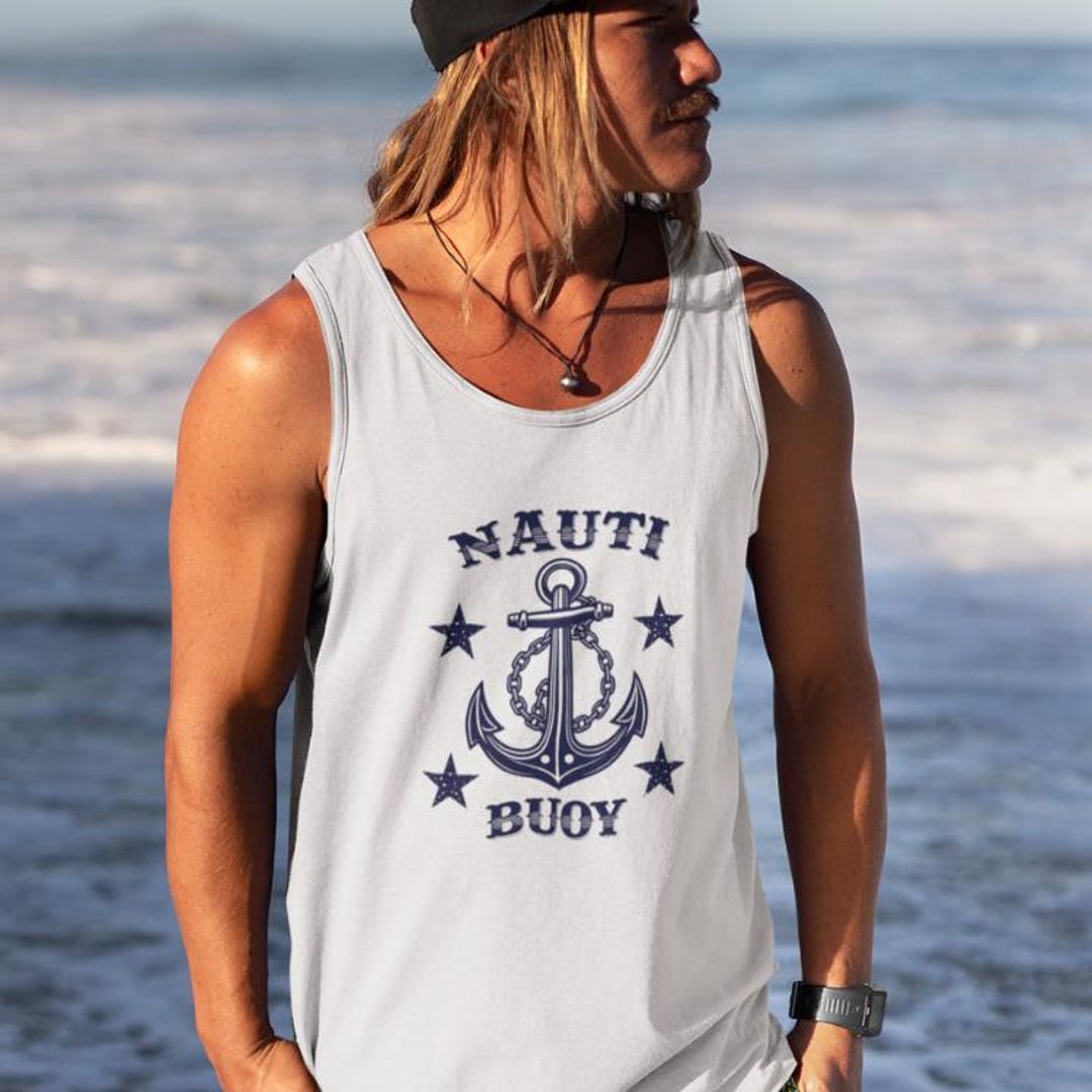 Nauti Buoytank Top | Nautical Anchor Stars | Comfort Colors 9360 | Lake ...