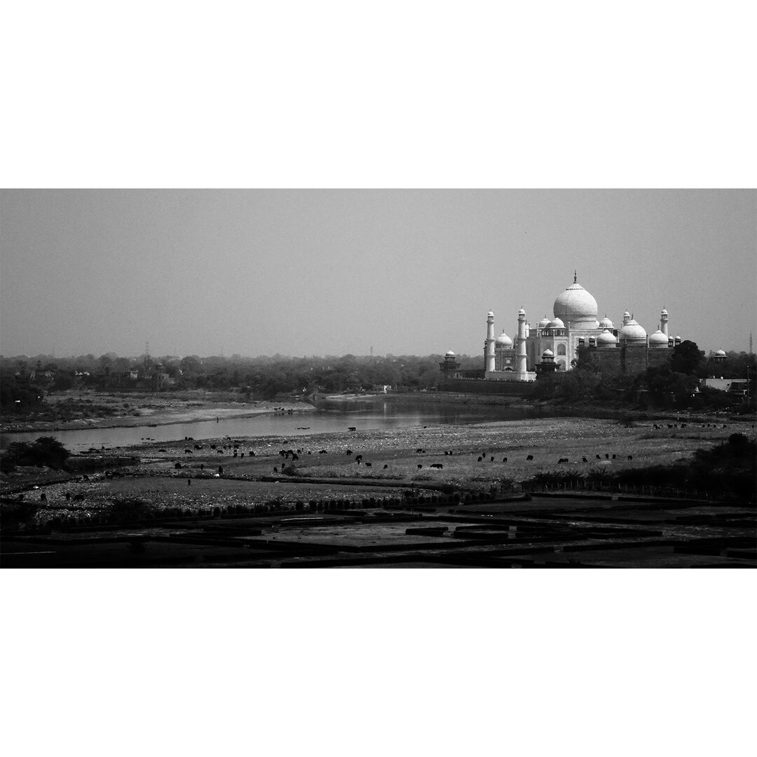 Taj Mahal on the Bank of the Yamuna River - Giclée Fine Art Print - by ...