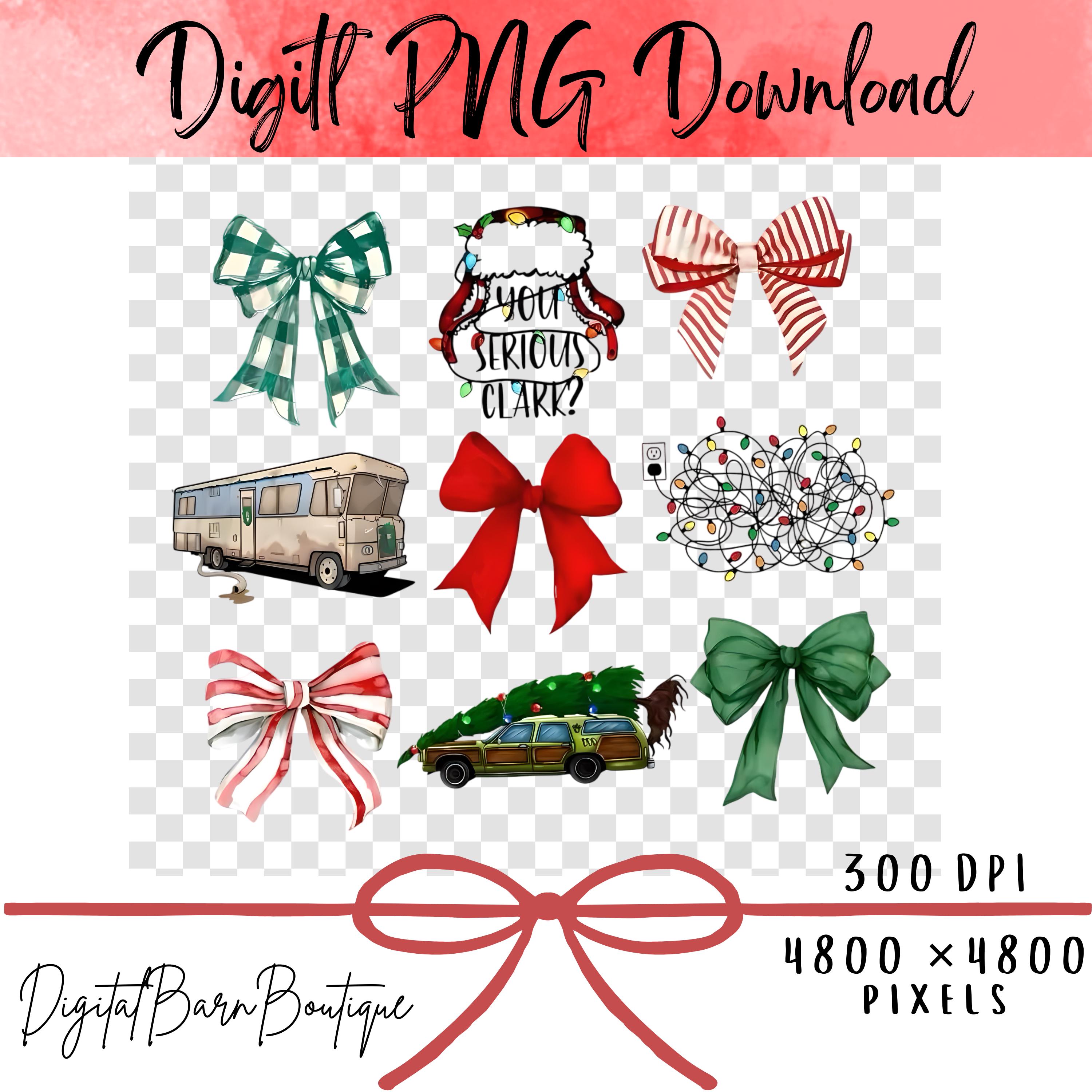 Christmas Vacation Clipart Bundle: Retro Holiday PNG Graphics (digital ...