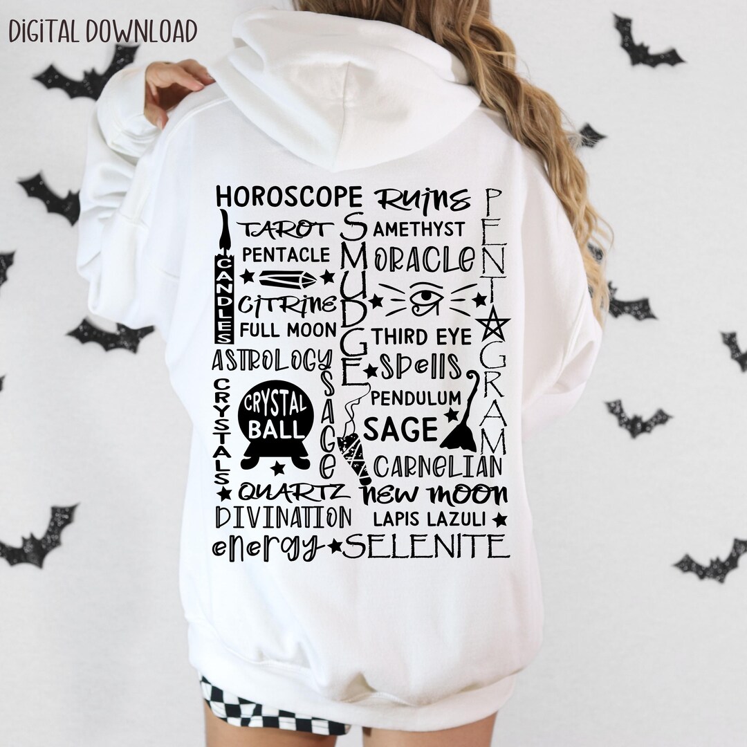 Witchy Word Art: Gothic Lettering PNG SVG, Halloween Printable (digital ...
