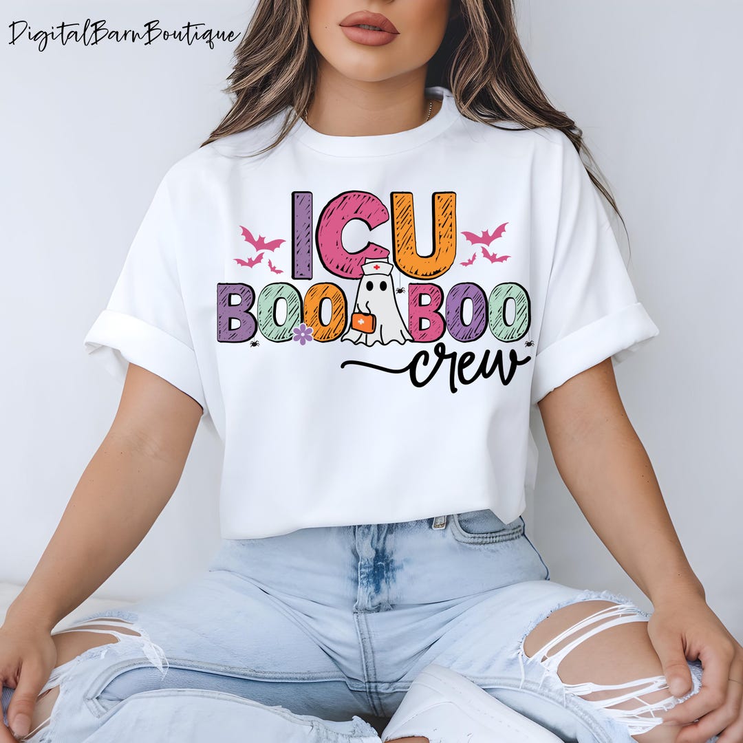 ICU Boo Boo Crew Halloween Nurse PNG, Cute Ghost Nurse Clipart, ICU ...