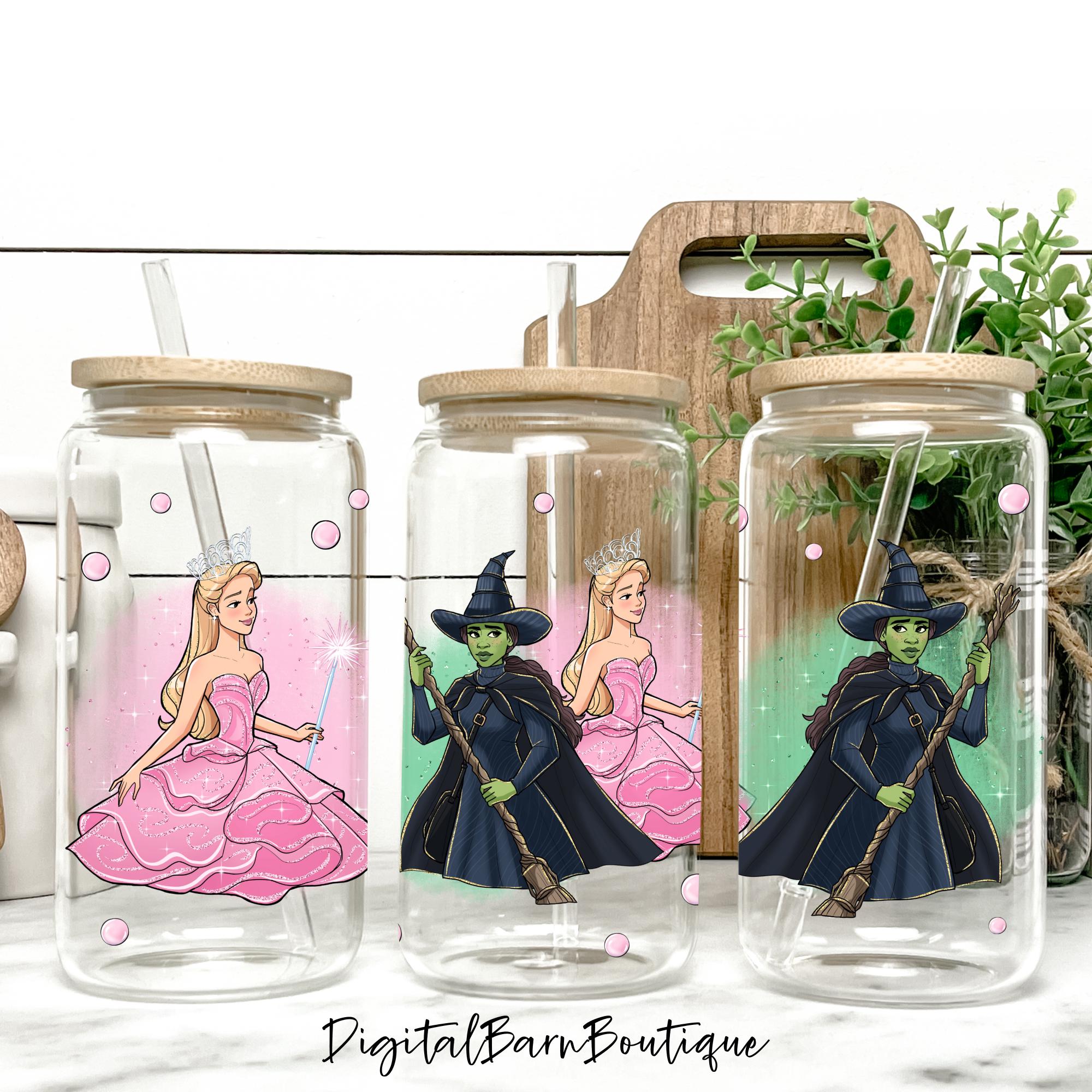 Glinda & Elphaba Cup Wrap PNG: Pastel Halloween Tumbler Sublimation ...