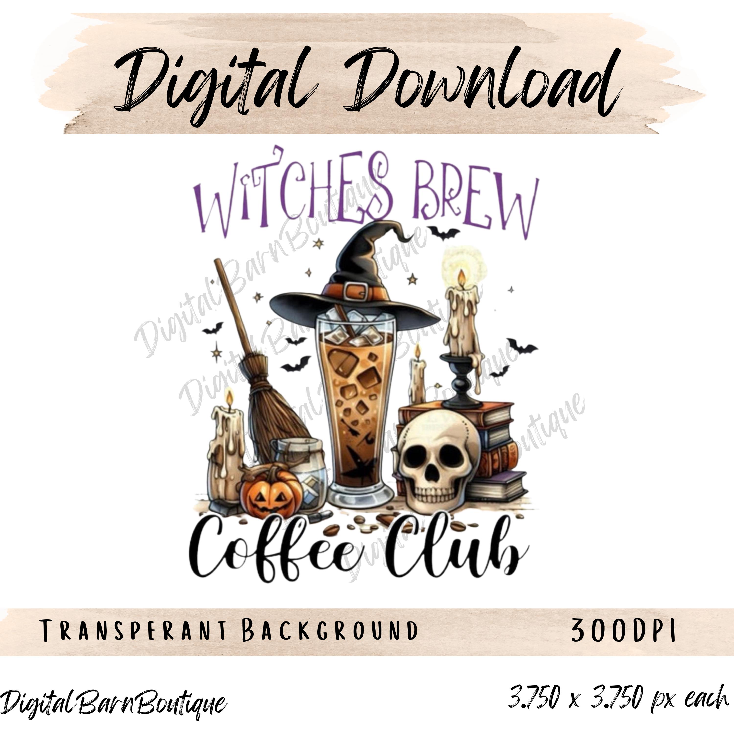 Witches Brew Iced Coffee PNG: Spooky Halloween Clipart (digital ...