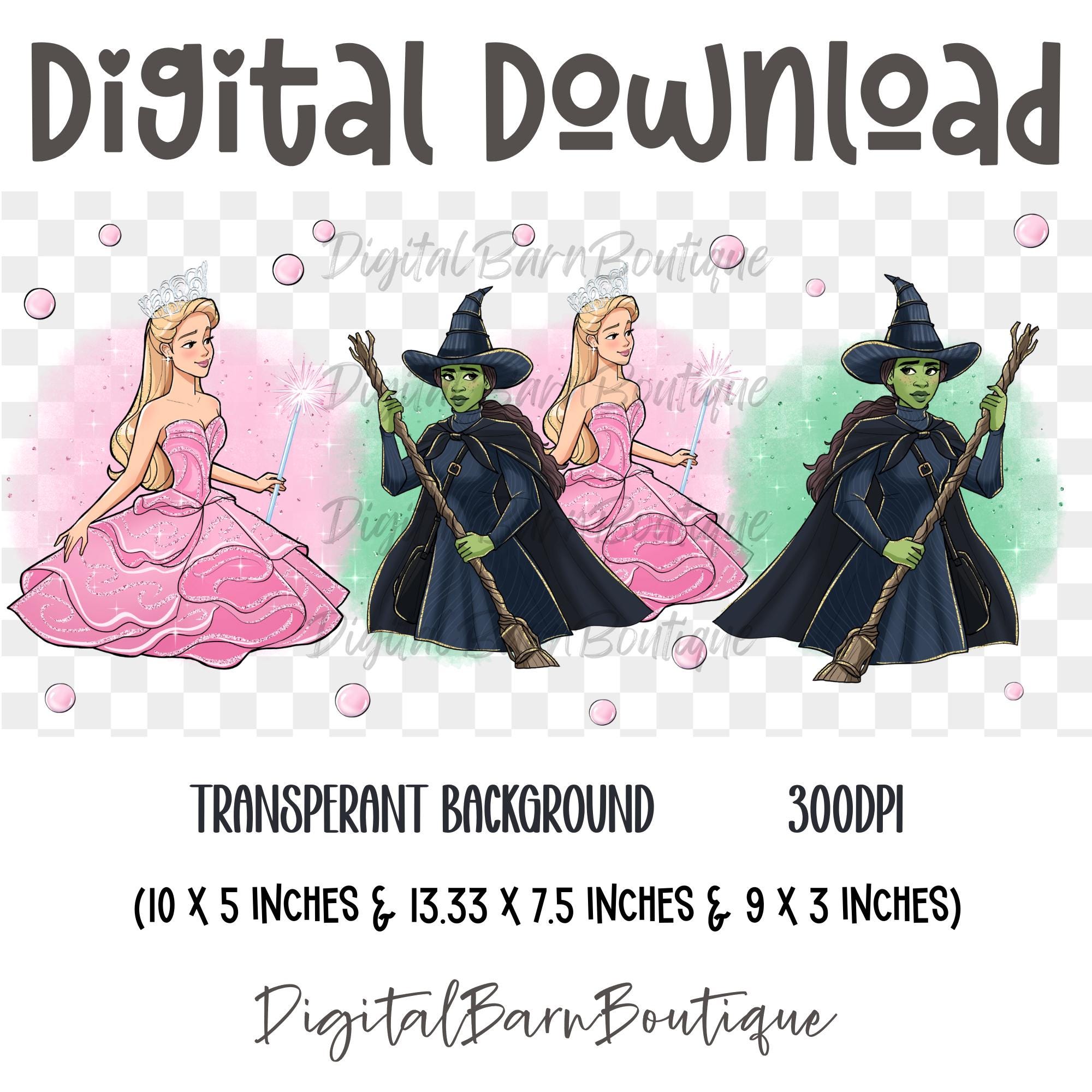 Glinda & Elphaba Cup Wrap PNG: Pastel Halloween Tumbler Sublimation ...