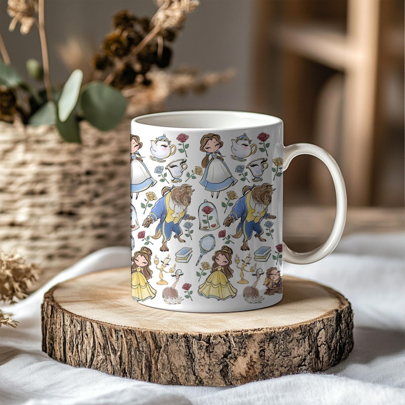 Beauty and the Beast Cup Wrap | Princess Belle PNG (digital Download ...