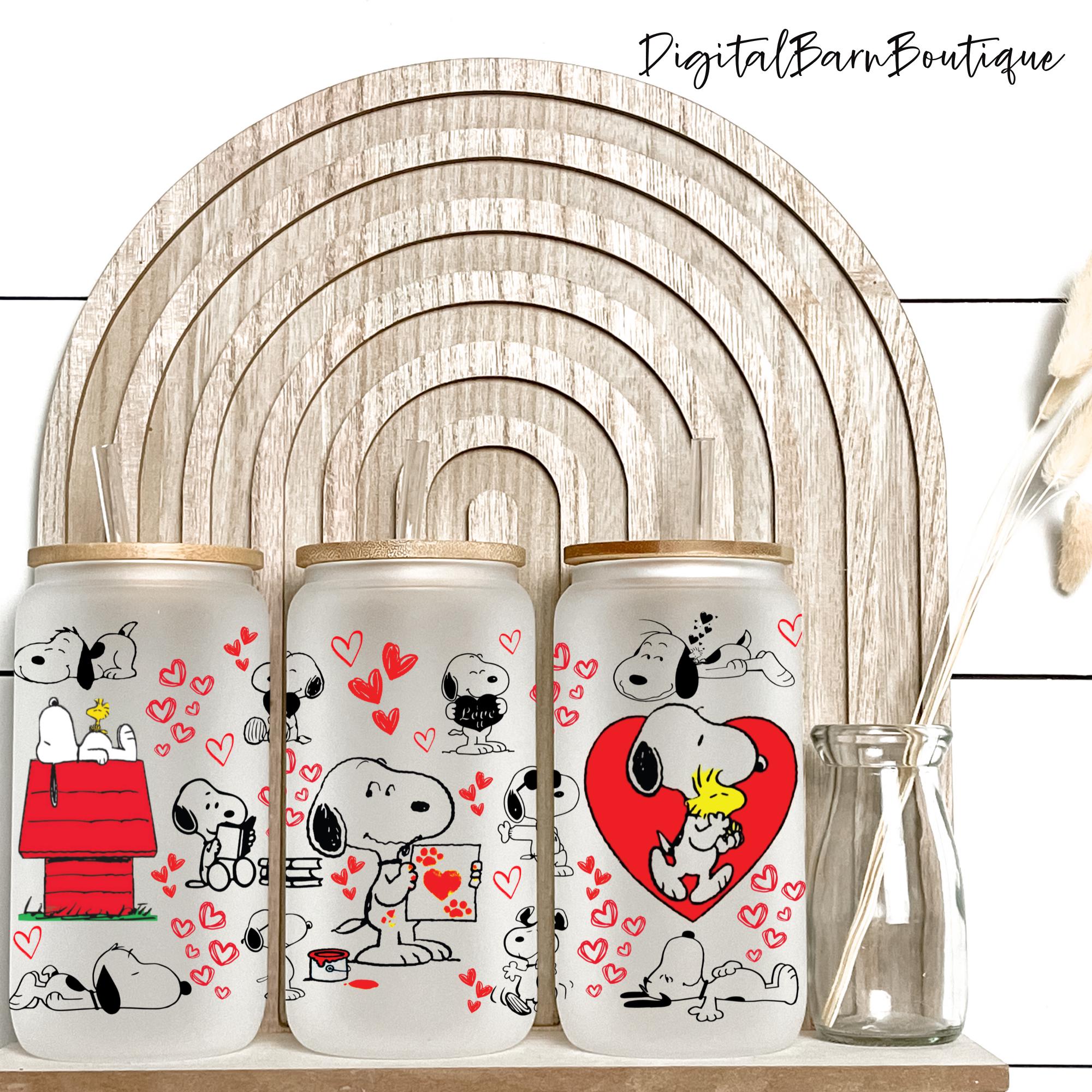 Snoopy & Woodstock Valentine Cup Wrap, PNG Sublimation Design (digital ...