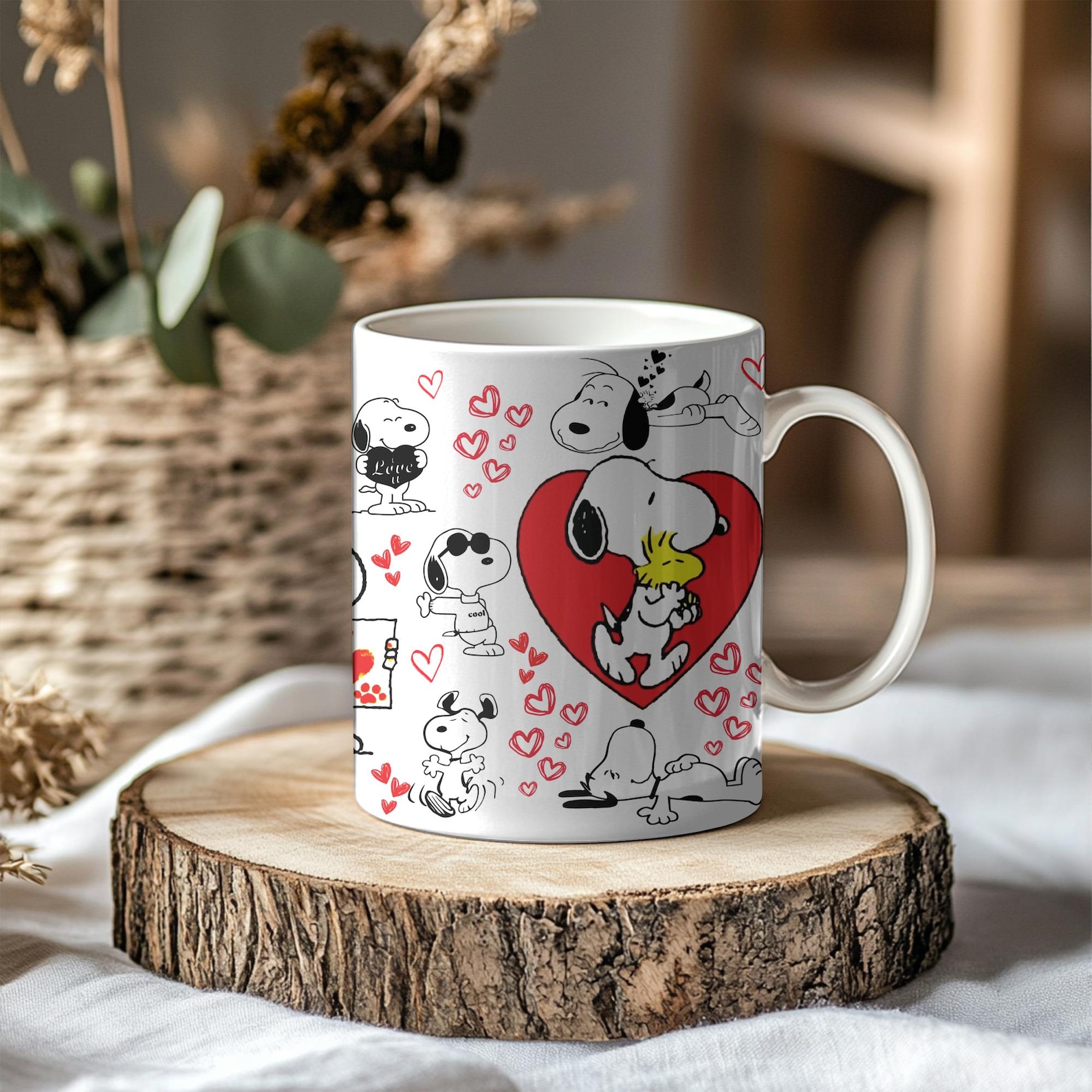Snoopy & Woodstock Valentine Cup Wrap, PNG Sublimation Design (digital ...
