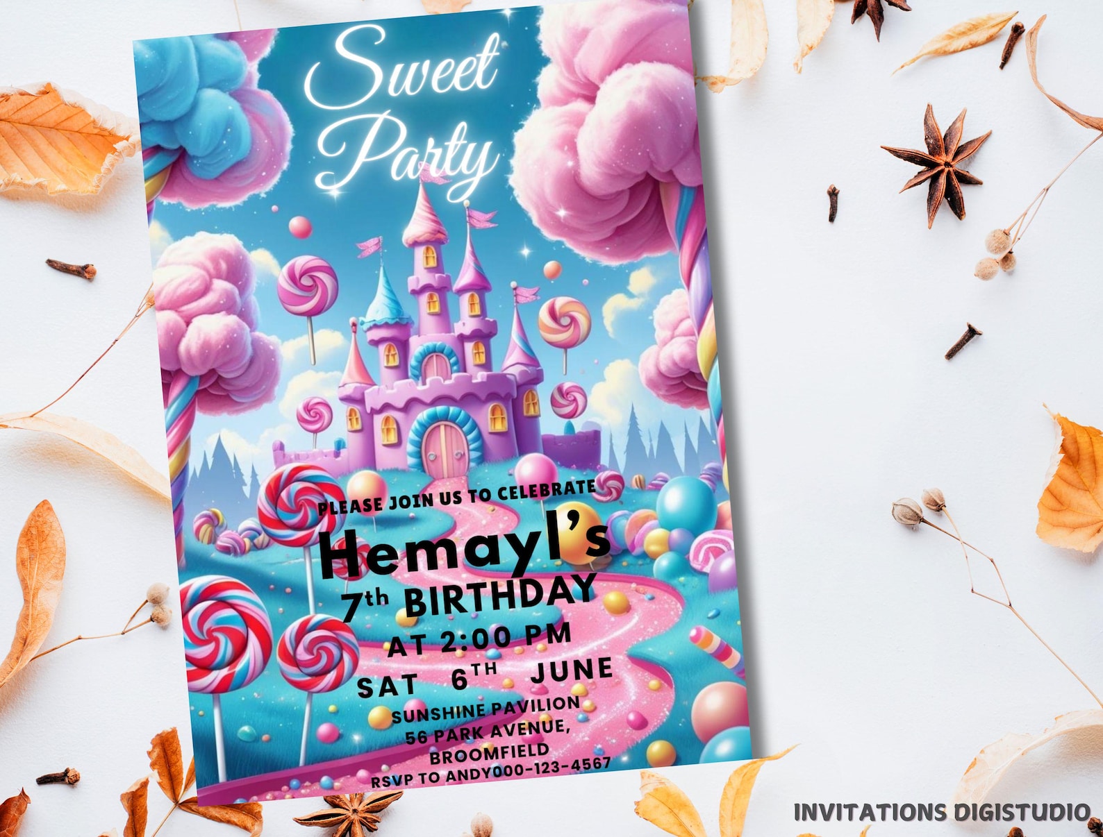 Editable Candy Land Birthday Invitation: Printable Canva Template - Etsy