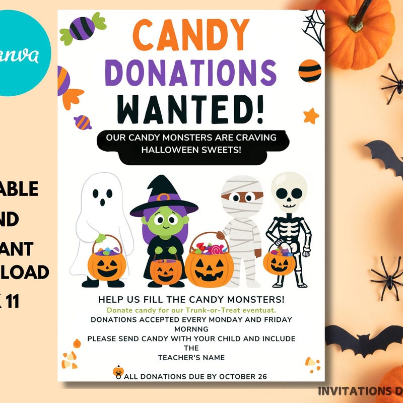 Candy Donation Flyer - Etsy