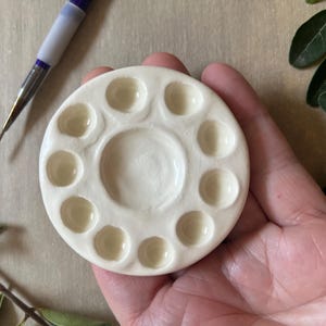 Mini Round Paint Palette, Watercolor Palette, Art Palette, Ceramic ...