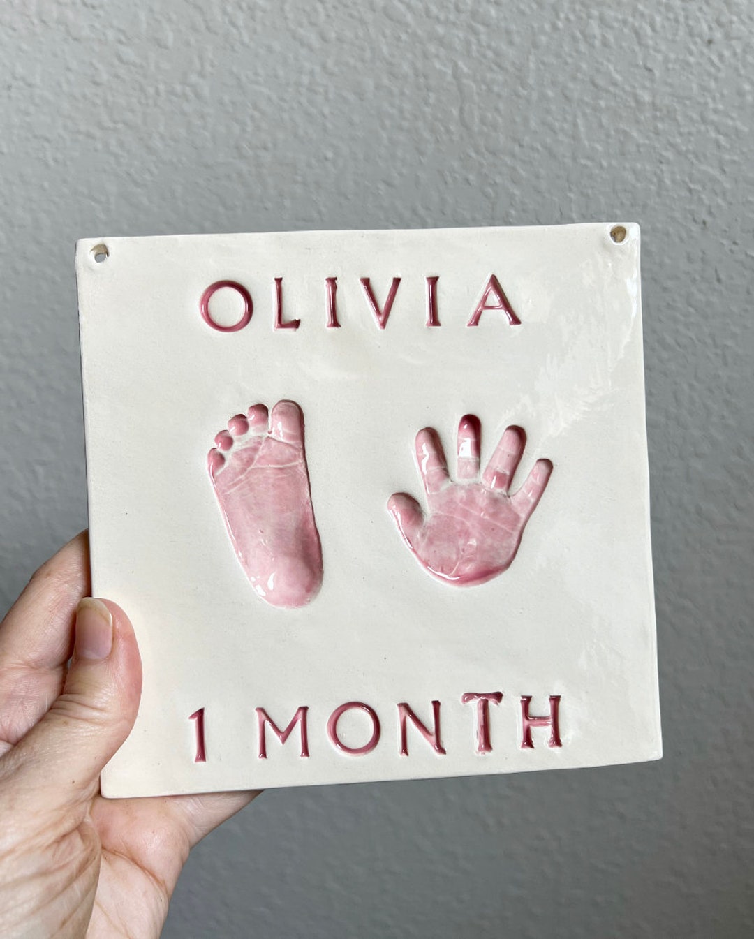 Custom Baby Hand and Footprint, Ceramic Handprint Keepsake, Baby Print ...