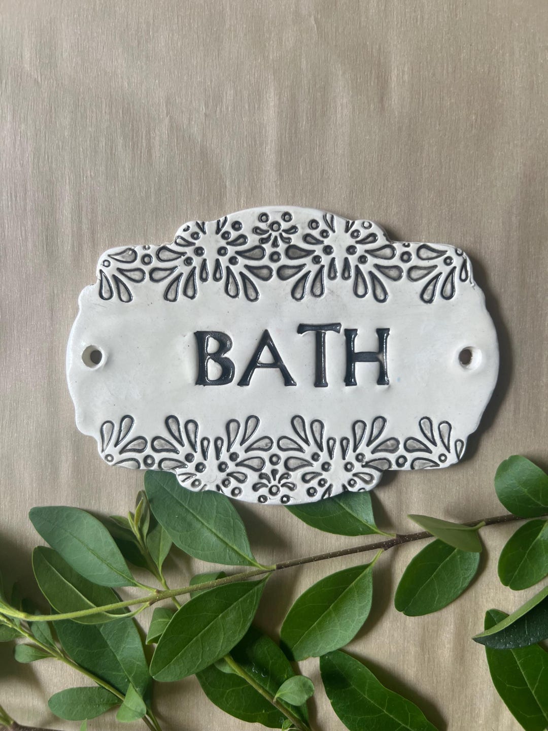 Bathroom Sign, Bath Sign, Toilet Room, Ceramic Bath Sign, Bath Plaque ...