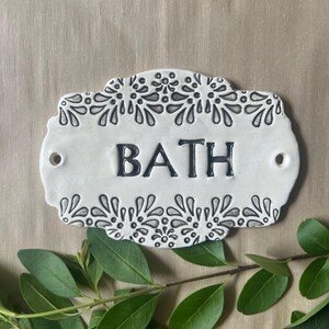 Bathroom Sign, Bath Sign, Toilet Room, Ceramic Bath Sign, Bath Plaque ...