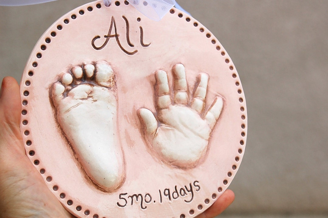 Personalized Baby Sign - Custom Hand Print Keepsake - Hand and ...