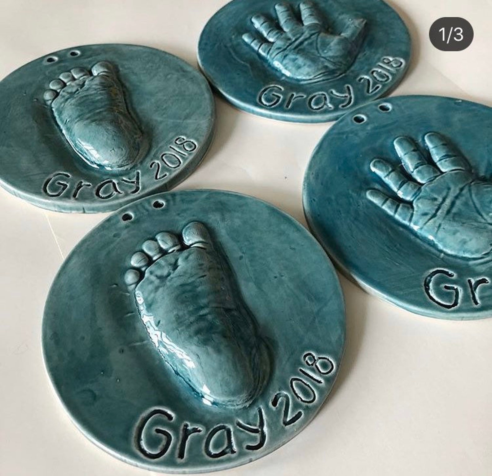 Baby Hand Print Ornament Ceramic Handprint Keepsake Ornament - Etsy