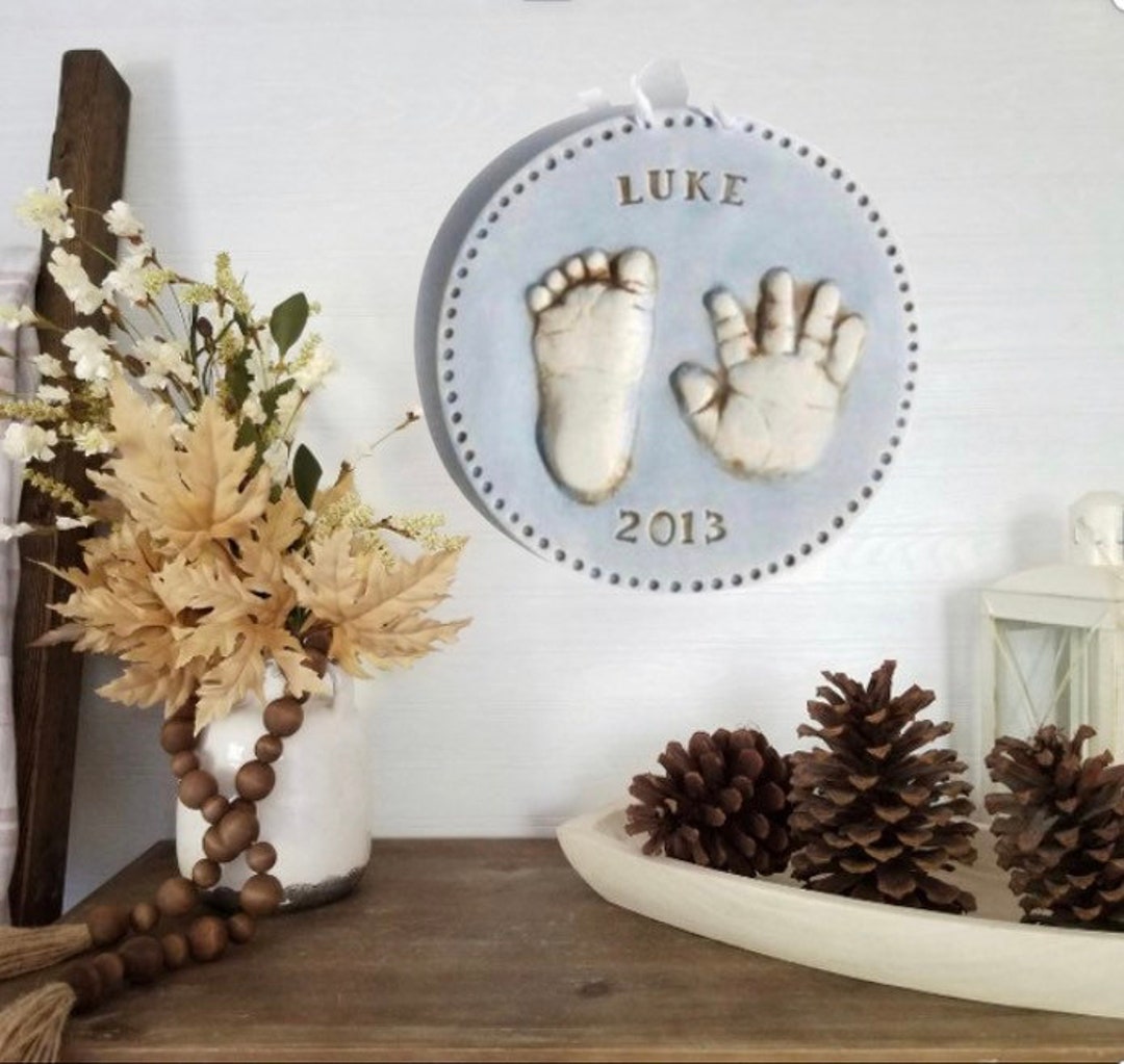 Custom Ceramic Hand and Footprint Keepsake, Baby Keepsake , Baby Print ...