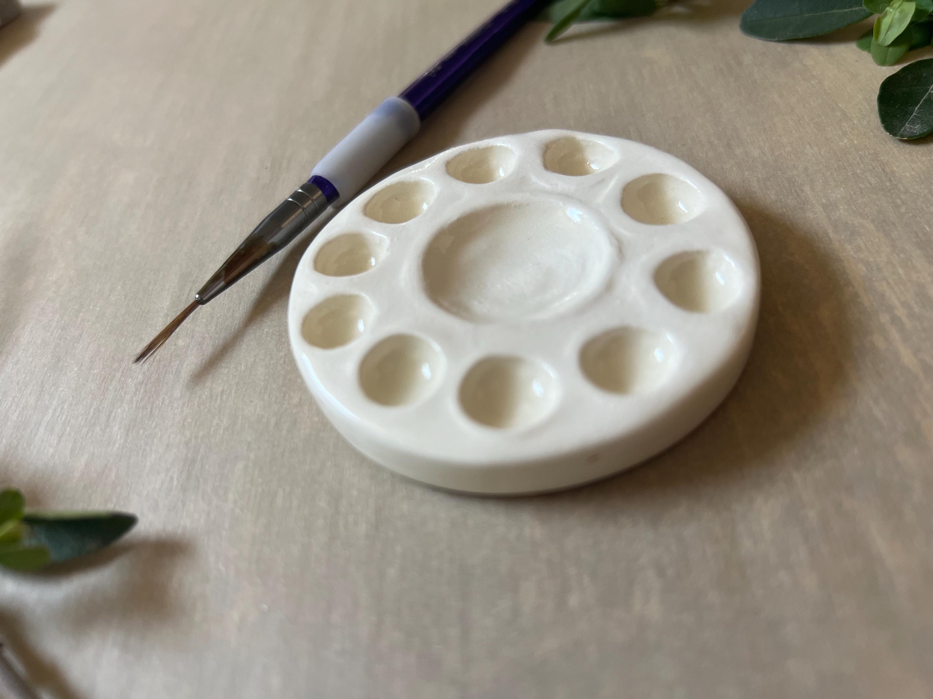 Mini Round Paint Palette, Watercolor Palette, Art Palette, Ceramic ...