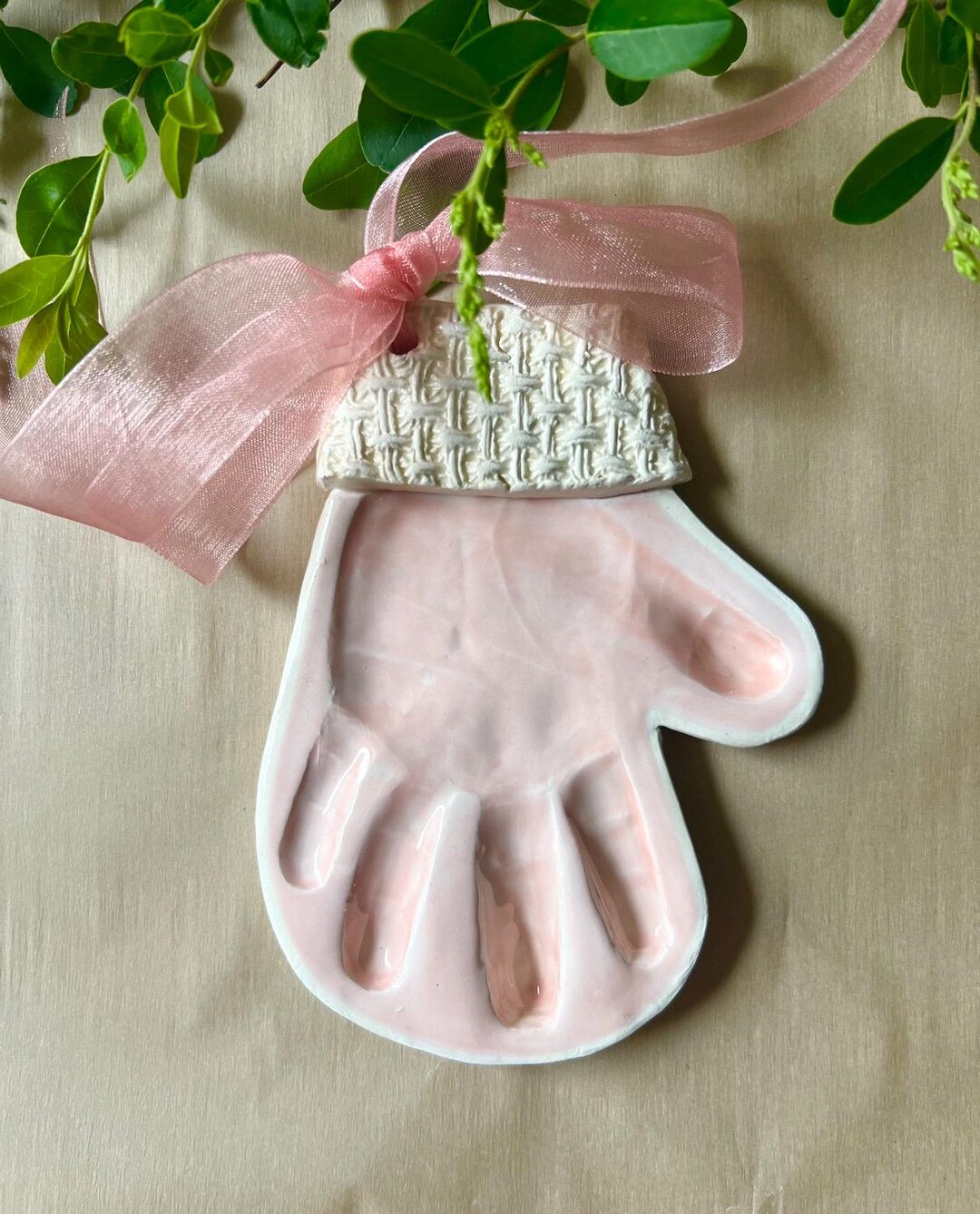 Handprint Mitten Ornament, Custom Baby Ornament, Handprint Ornament - Etsy