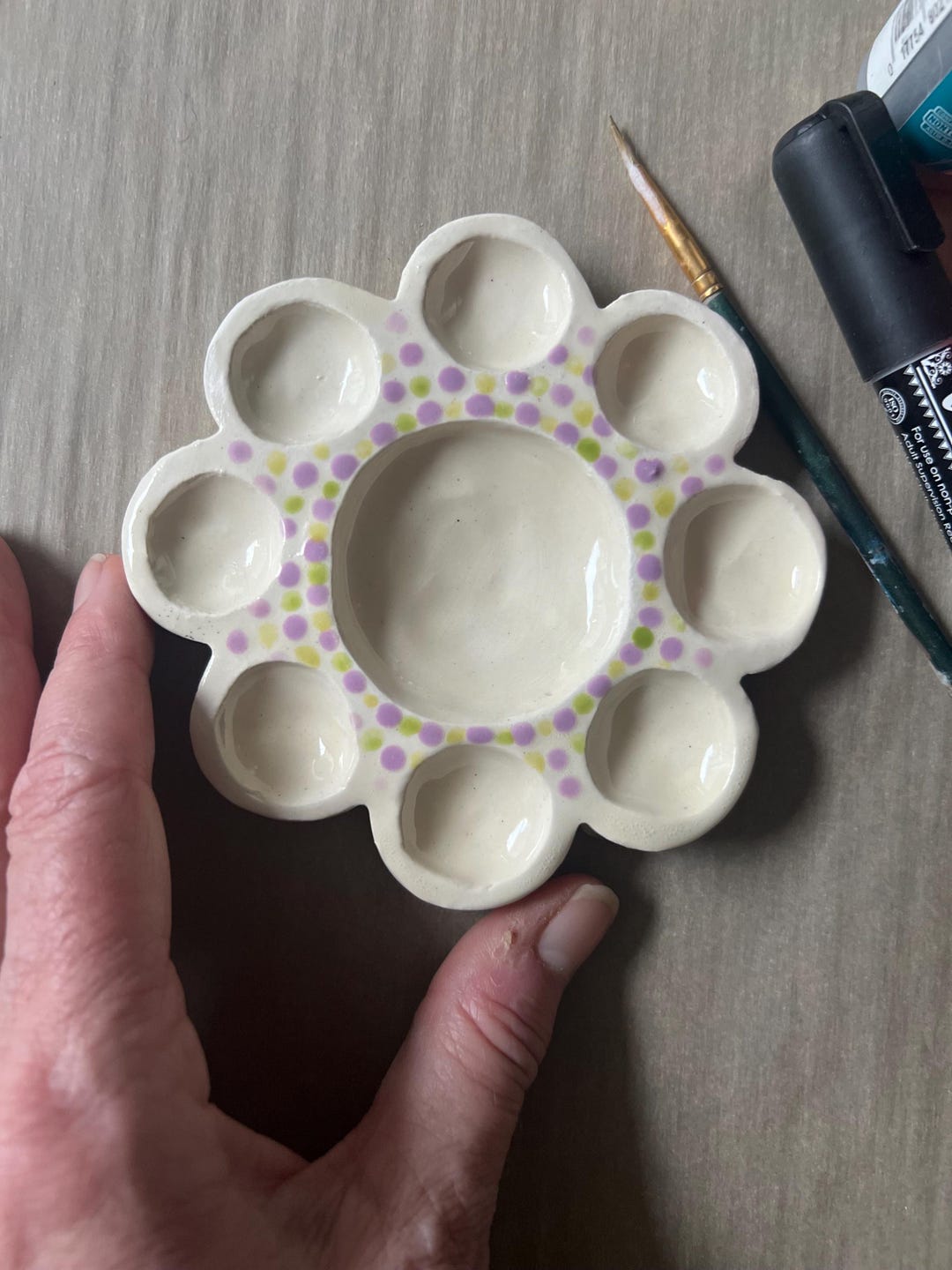 Flower Paint Palette, Watercolor Palette, Art Palette, Ceramic Palette ...