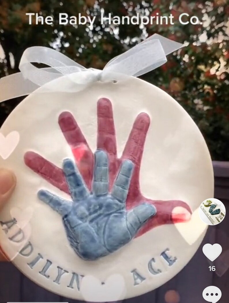 Handprint Sibling Keepsake, Brother and Sister Keepsake Art - Handprint ...