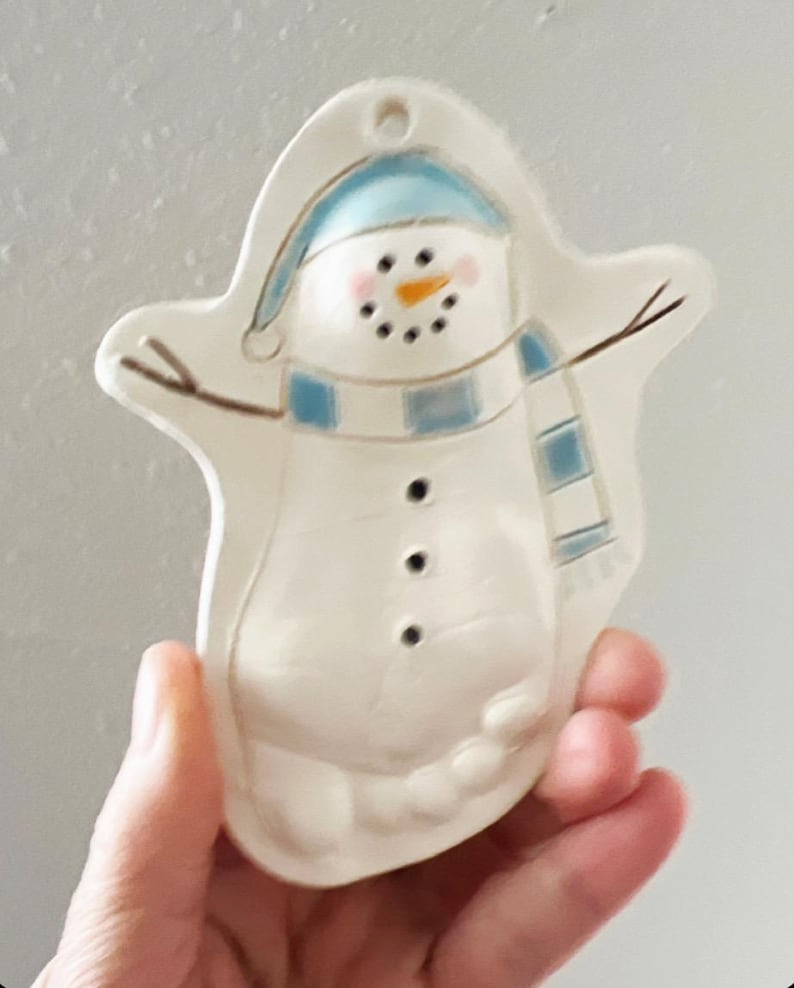 Footprint Ornament, Ceramic Foot Print Art, Custom Baby Footprint Gift ...