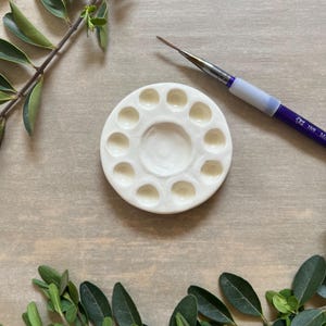 Mini Round Paint Palette, Watercolor Palette, Art Palette, Ceramic ...