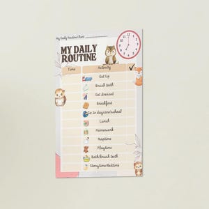 Kids Daily Routine Chart – Visual Schedule, Toddler Chore Chart ...