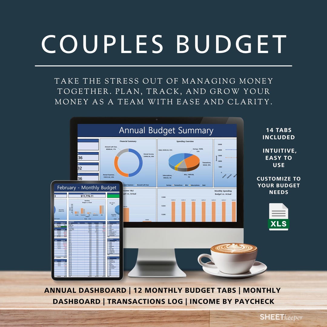 Couples Budget Simple, Family and Couple Budget, Budget Planner Excel ...