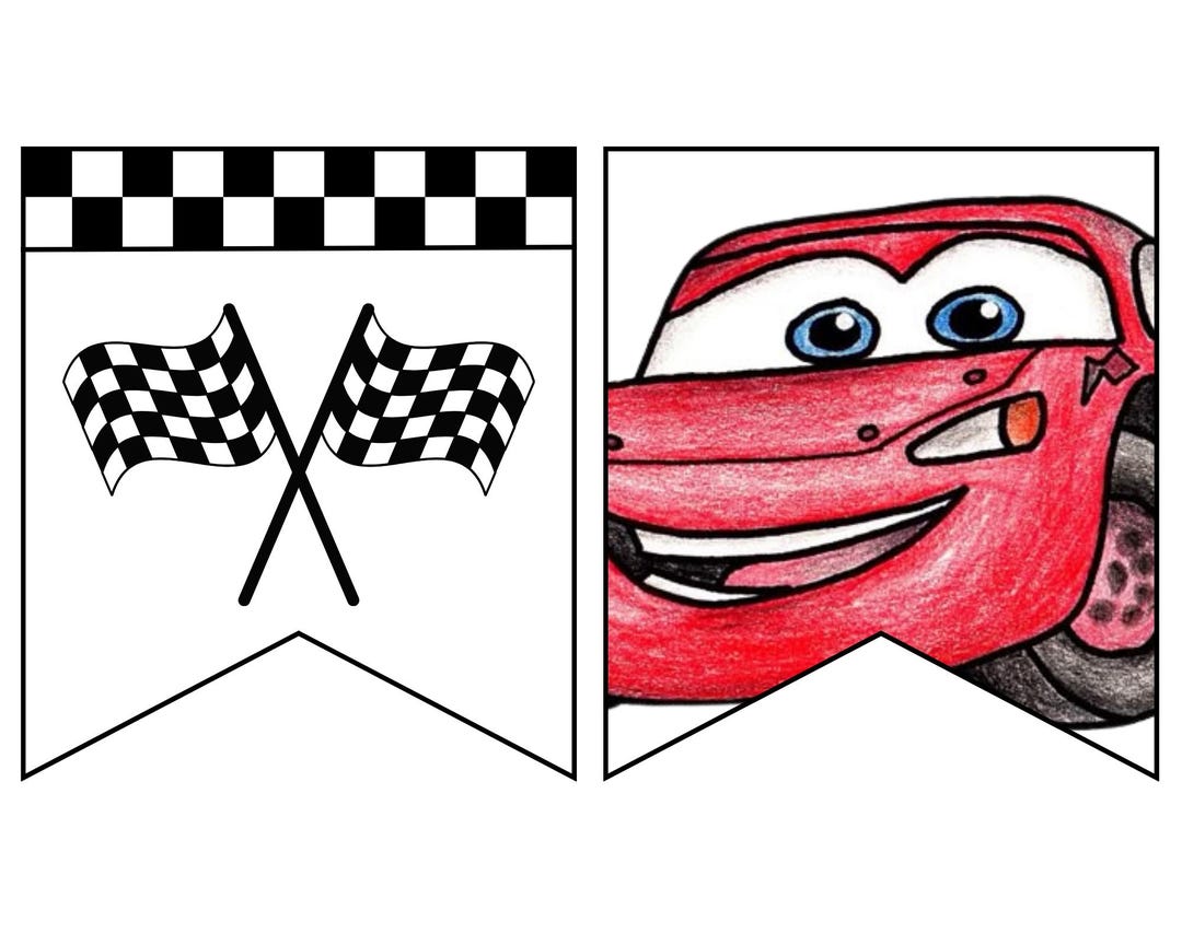 Lightning Mcqueen TWO FAST Birthday Banner - Etsy