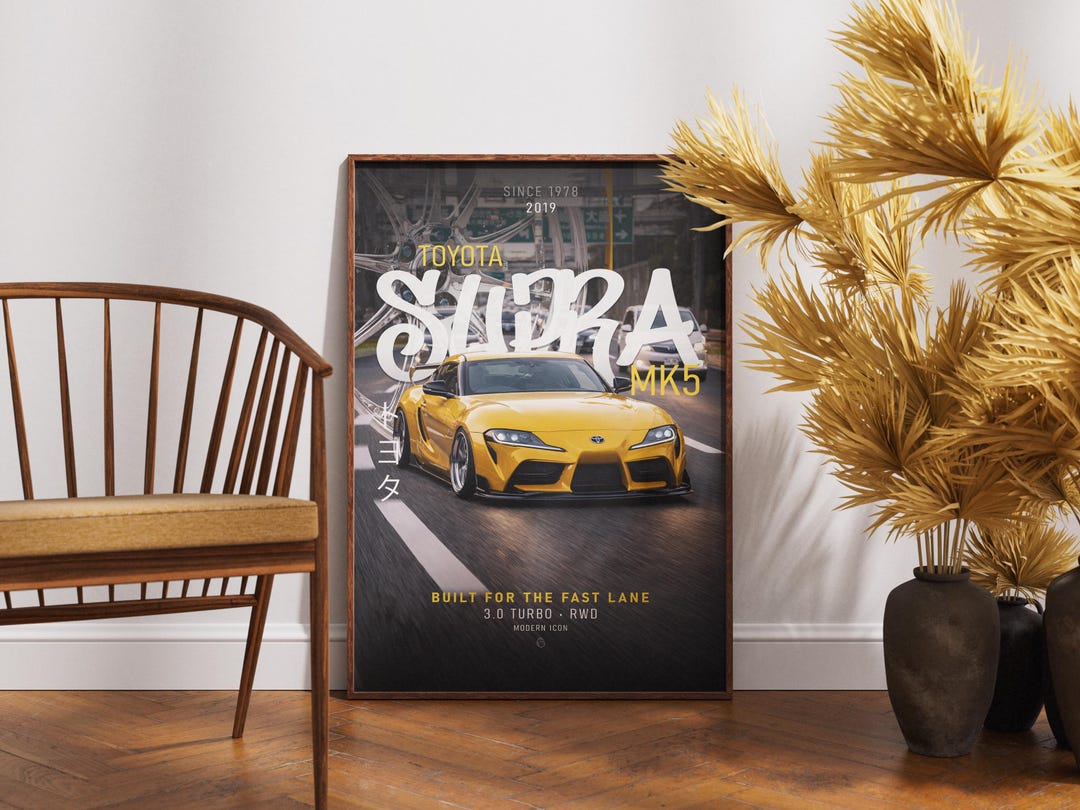Toyota Supra MK5 Print | JDM Car Poster, Automotive Wall Art (digital ...
