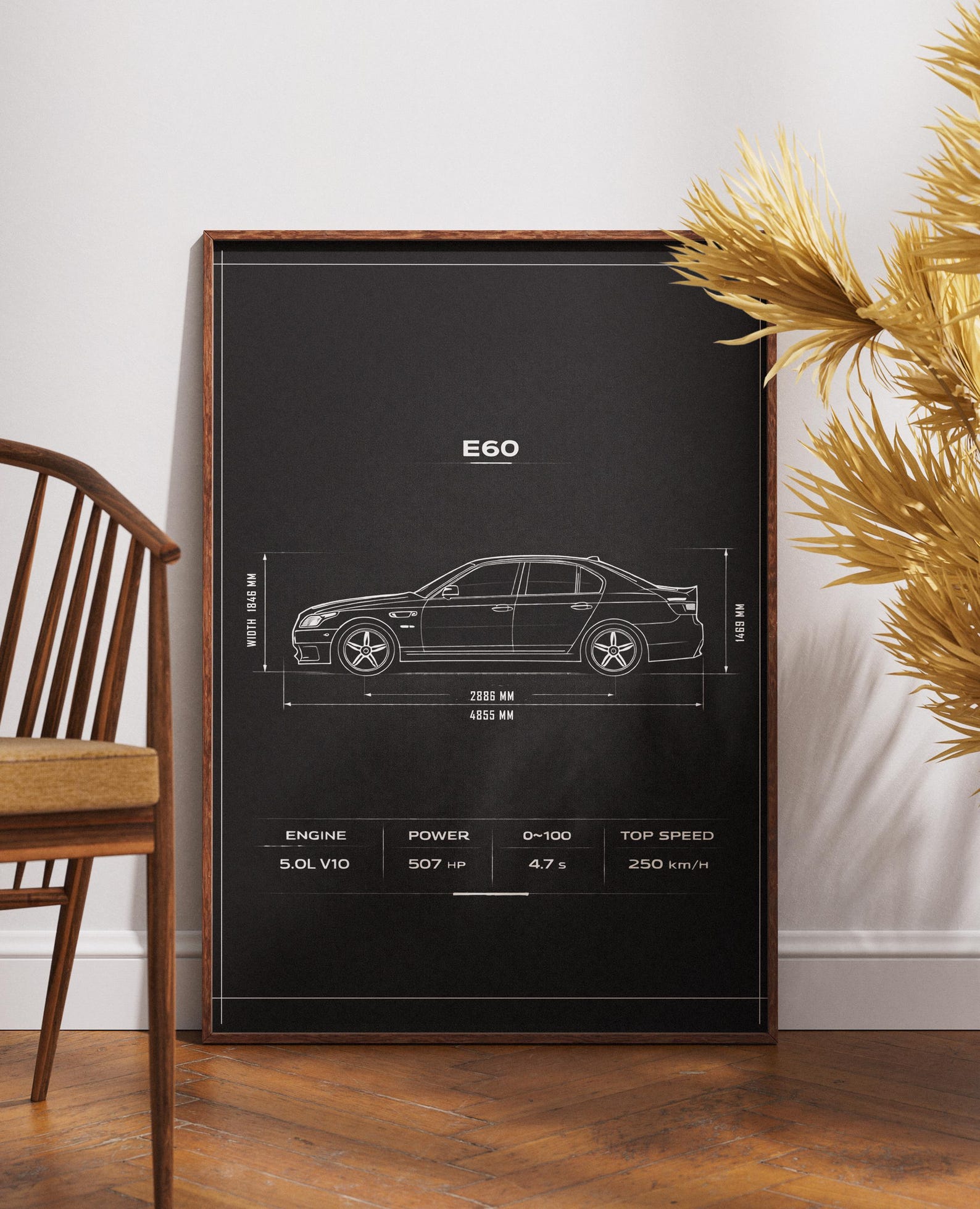 BMW M5 E60 Blueprint Art | Supercar Wall Decor | Performance Poster - Etsy