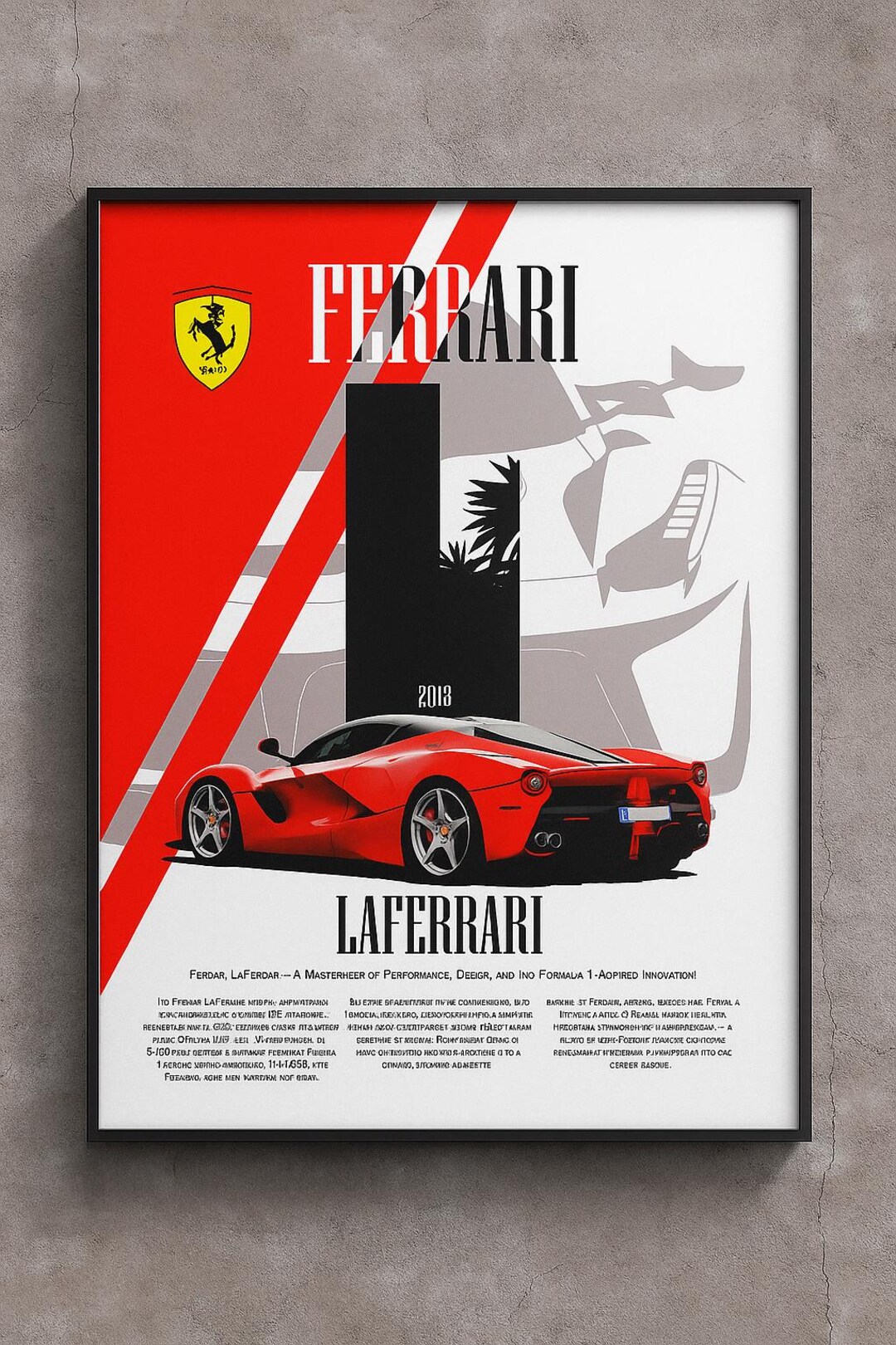 Ferrari Laferrari Hypercar Poster - Car Enthusiast Wall Art - Etsy