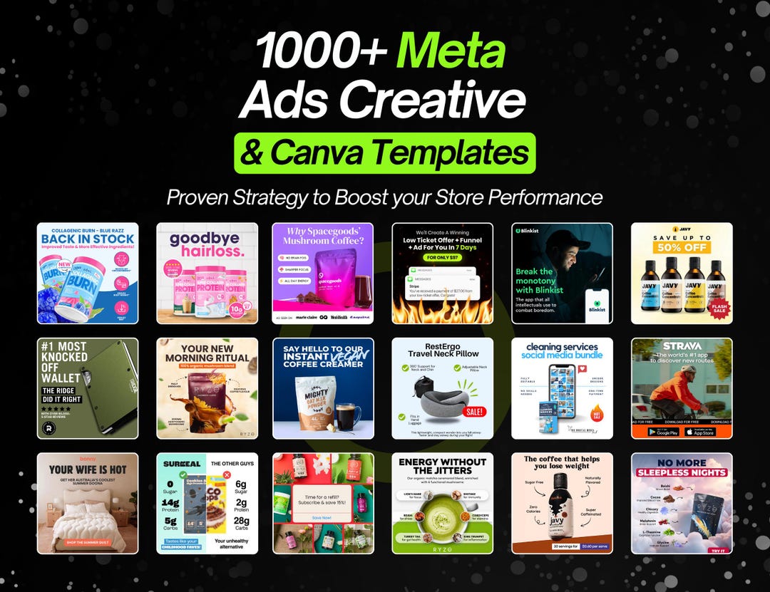 1000+ Meta Ad Templates Canva Bundle: PLR MRR (digital Download) - Etsy