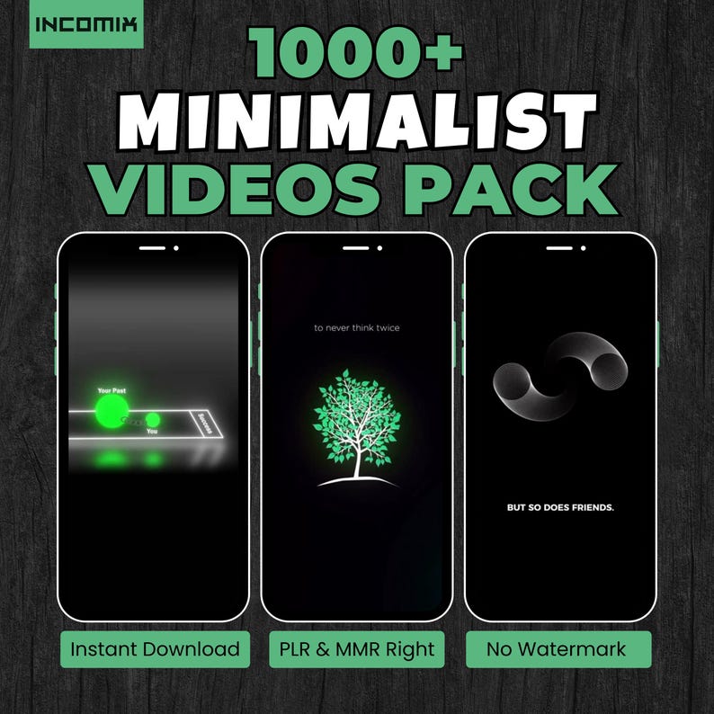 1000 Minimalist Faceless Video Pack, Dan Koe Style Reels, Tiktok and IG Shorts Bundle, Viral ...